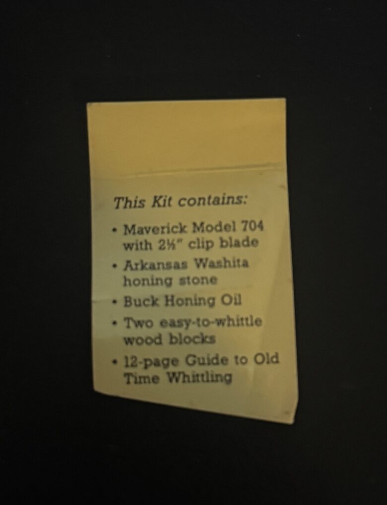 Buck Maverick Model 704 Knife Whittling Kit-Stone-Oil-Guide-Wood Blocks ...